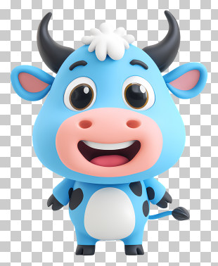 Blue Cow - Adorable Blue Baby Cow PNG
