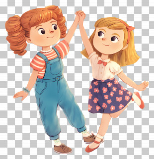 Two Cartoon Girls PNG Images, Two Cartoon Girls Transparent Background PNG