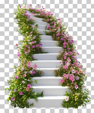 Staircase With Pink Flowers PNG Images, Staircase With Pink Flowers ...