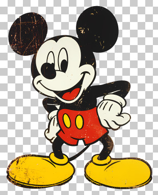 Mickey Mouse - Cartoon Mouse With Red Shorts PNG
