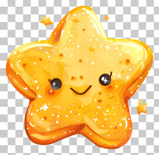Kawaii Star - Cute Yellow Star Cartoon Illustration PNG