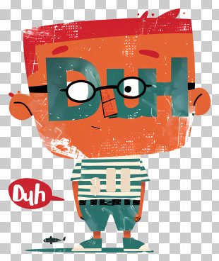 Duh - Confused Person With Glasses PNG