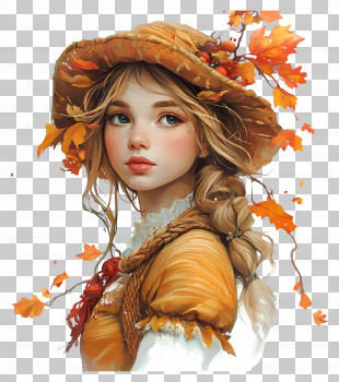 Girl With Autumn Hat PNG Images, Girl With Autumn Hat Transparent ...