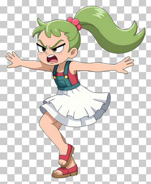 Pokemon Mallow - Dynamic Chef Girl Pose PNG