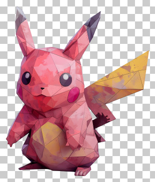 Pikachu - Geometric Pikachu Illustration PNG