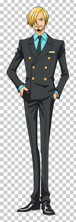 One Piece Sanji - Anime Character In Stylish Red Suit PNG